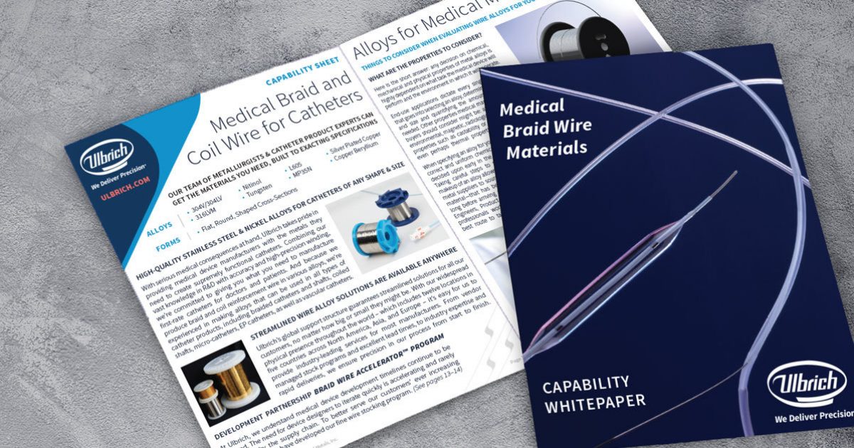 Medical Braid and Coil Wire for Catheter Manufacturing | Ulbrich